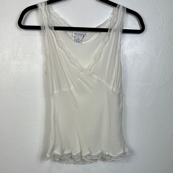 Allison Taylor | Tops | Allison Taylor Vintage Y2k Ivory Silk Lace Trim ...